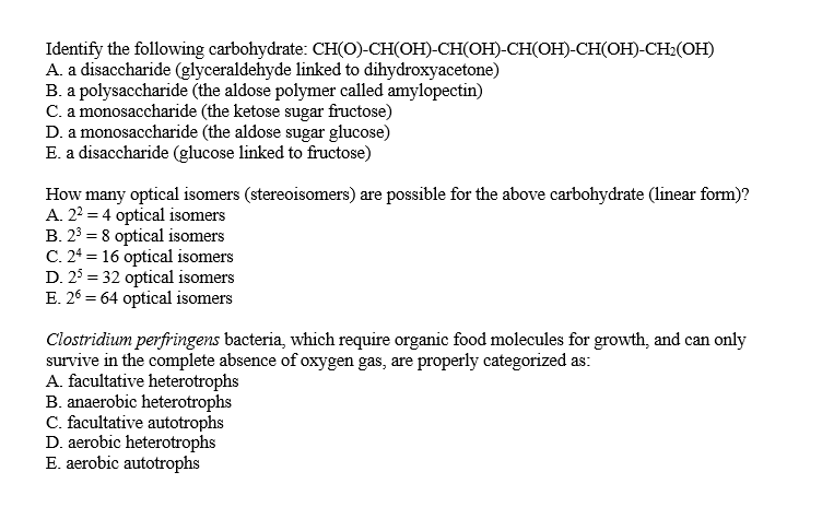 Solved Identify the following carbohydrate: | Chegg.com