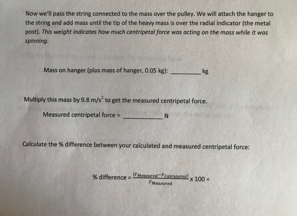 Solved PHY 121: Circular Motion Lab Objective my2 In this | Chegg.com