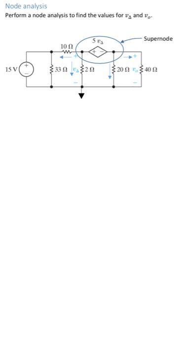 Solved Node analysis Perform a node analysis to find the | Chegg.com