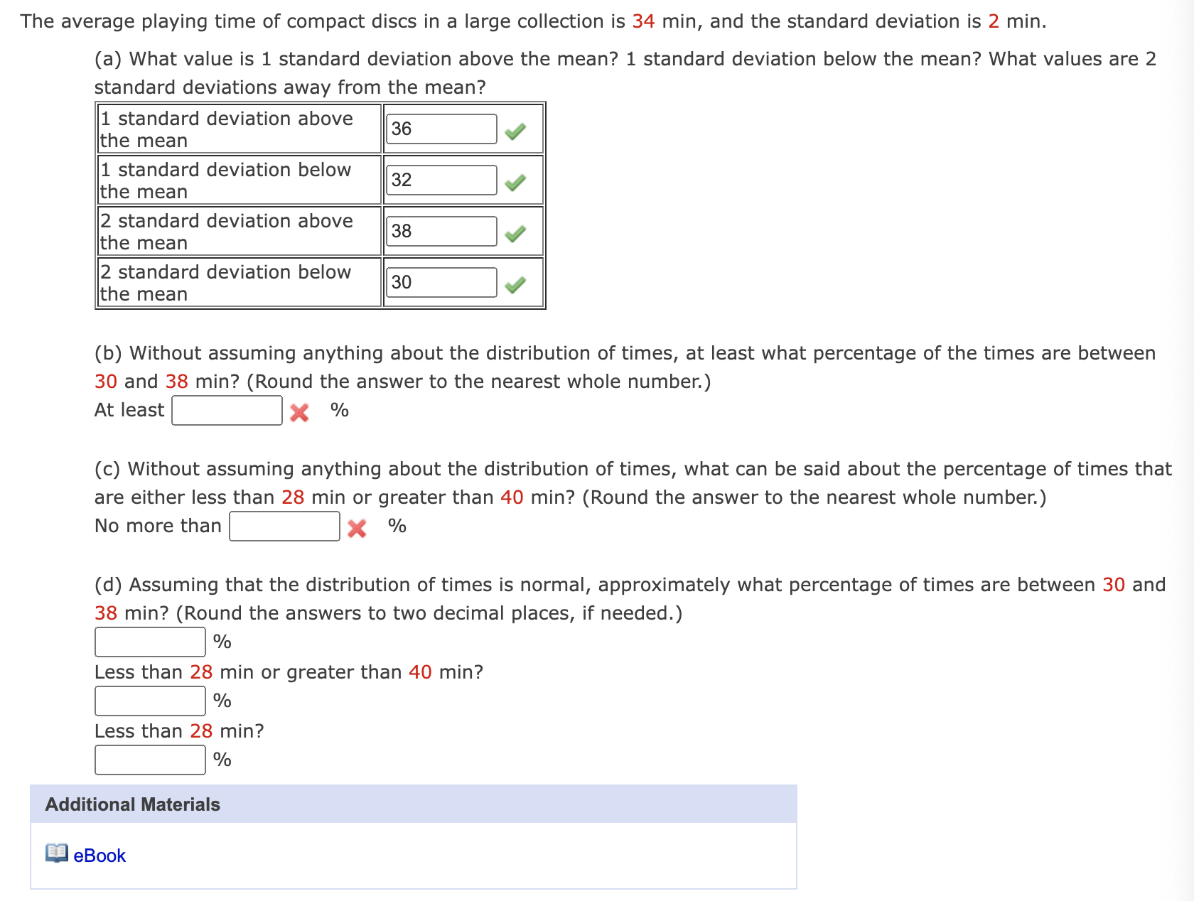 Solved e average playing time of compact discs in a large | Chegg.com