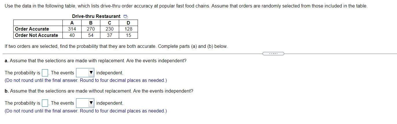 Solved Use The Data In The Following Table Which Lists 