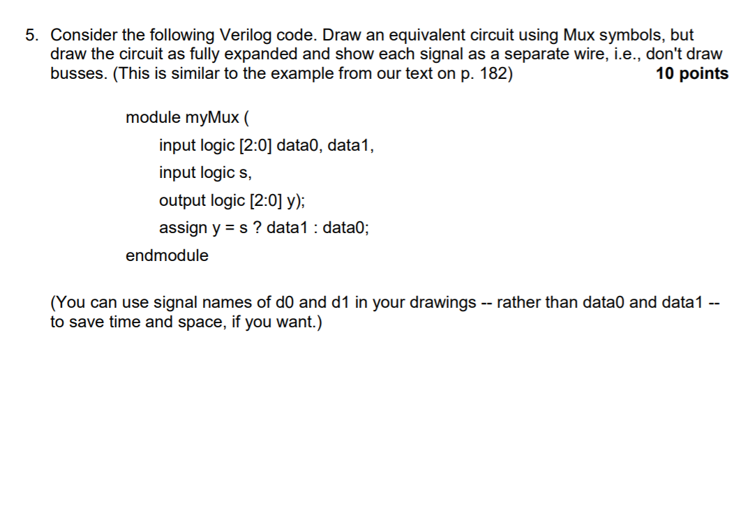 Consider The Following Verilog Code Draw An 