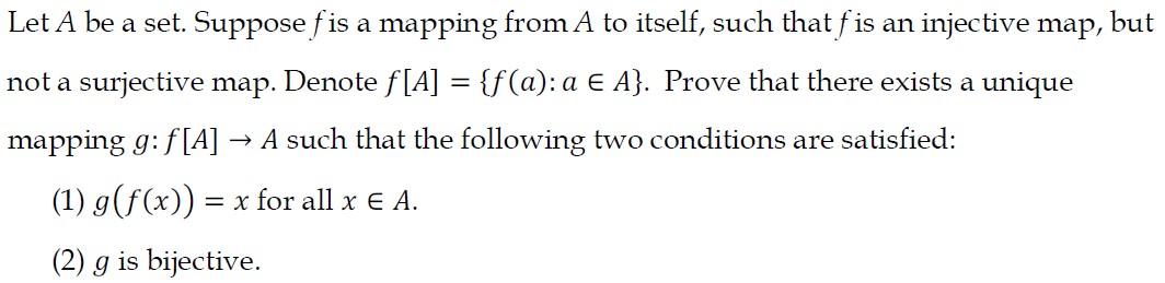 Solved Let A be a set. Suppose f is a mapping from A to | Chegg.com