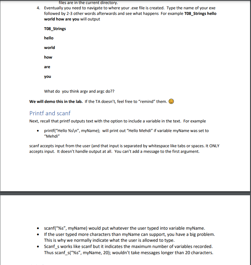 Solved Main function - Create a main function. Compile, run | Chegg.com