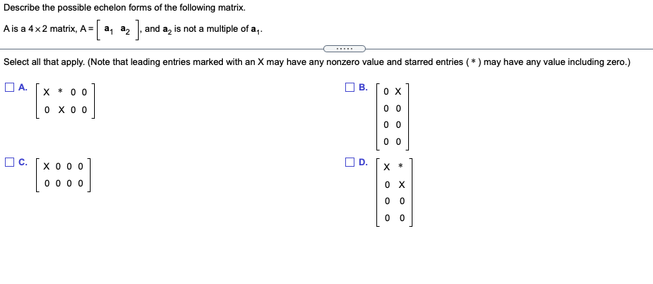 Solved Suppose a 6 x 8 coefficient matrix for a system has | Chegg.com