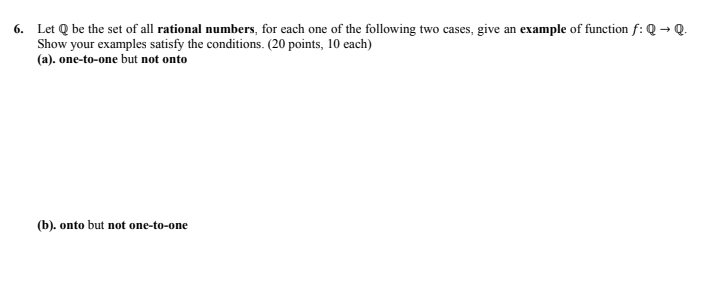 Solved 6. Let Q be the set of all rational numbers, for each | Chegg.com