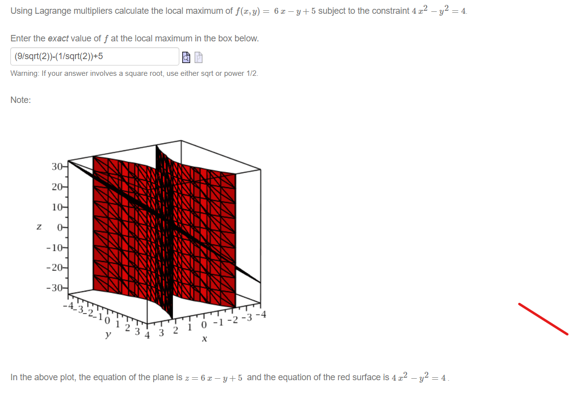Lagrange Multipliers Equation