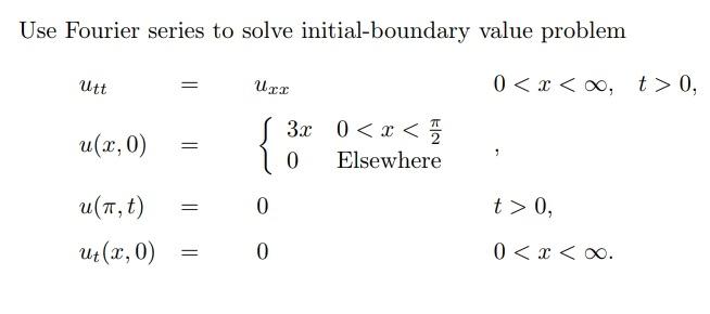 Solved Use Fourier series to solve initial-boundary value | Chegg.com