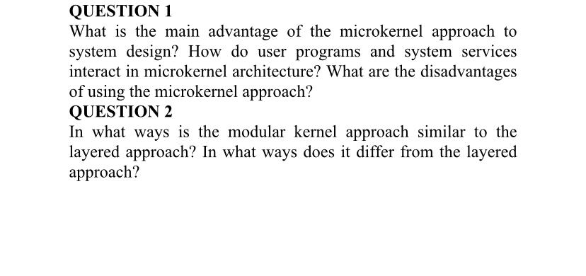Solved QUESTION 1 What is the main advantage of the | Chegg.com