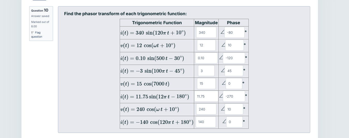 Solved Question 10Answer savedMarked out of 8.00P ﻿Flag | Chegg.com