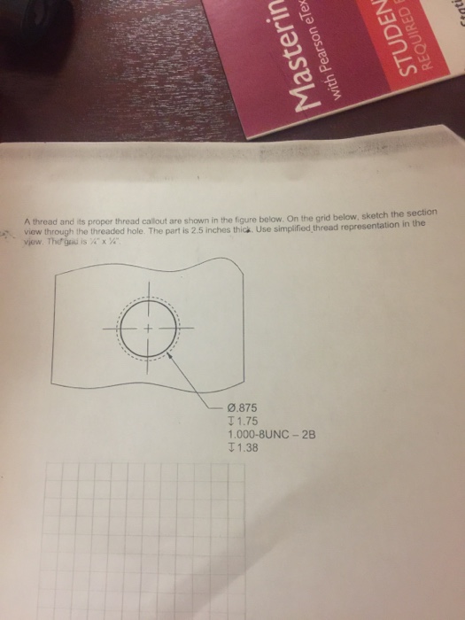 A thread and its proper thread callout are shown in | Chegg.com