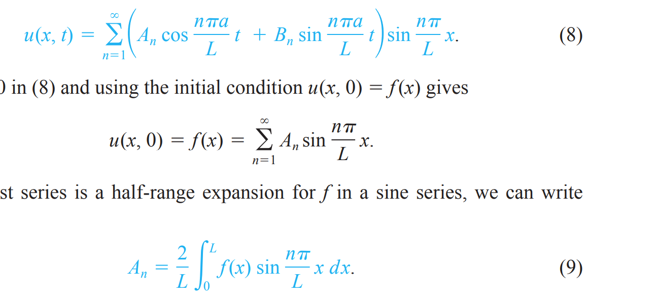 Solved Look at 8) and 9) page 519/673 Solve for An \( L=\pi | Chegg.com