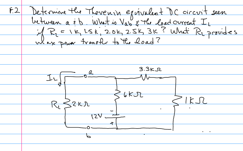 Solved Determine the Thevenin equivalent DC circuit seen | Chegg.com