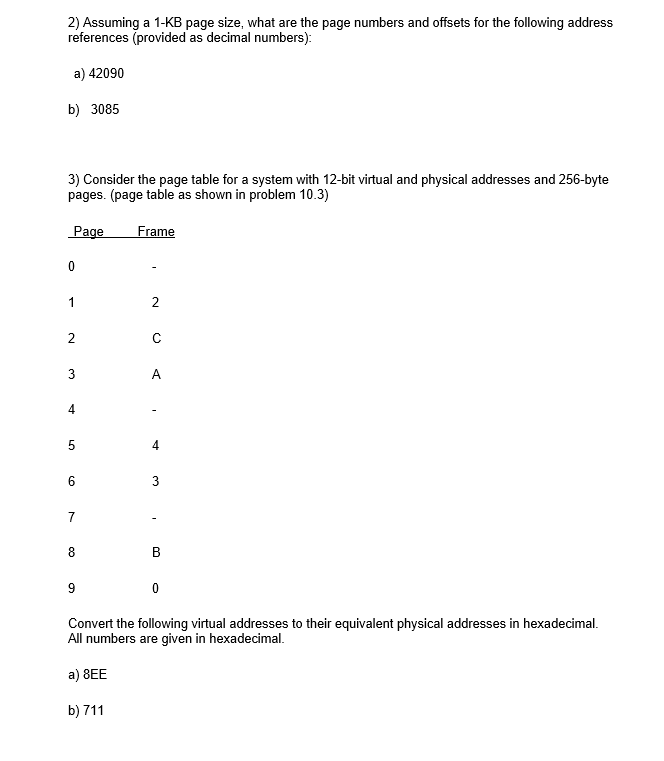 Solved Assuming a 1-KB page size, what are the page numbers | Chegg.com