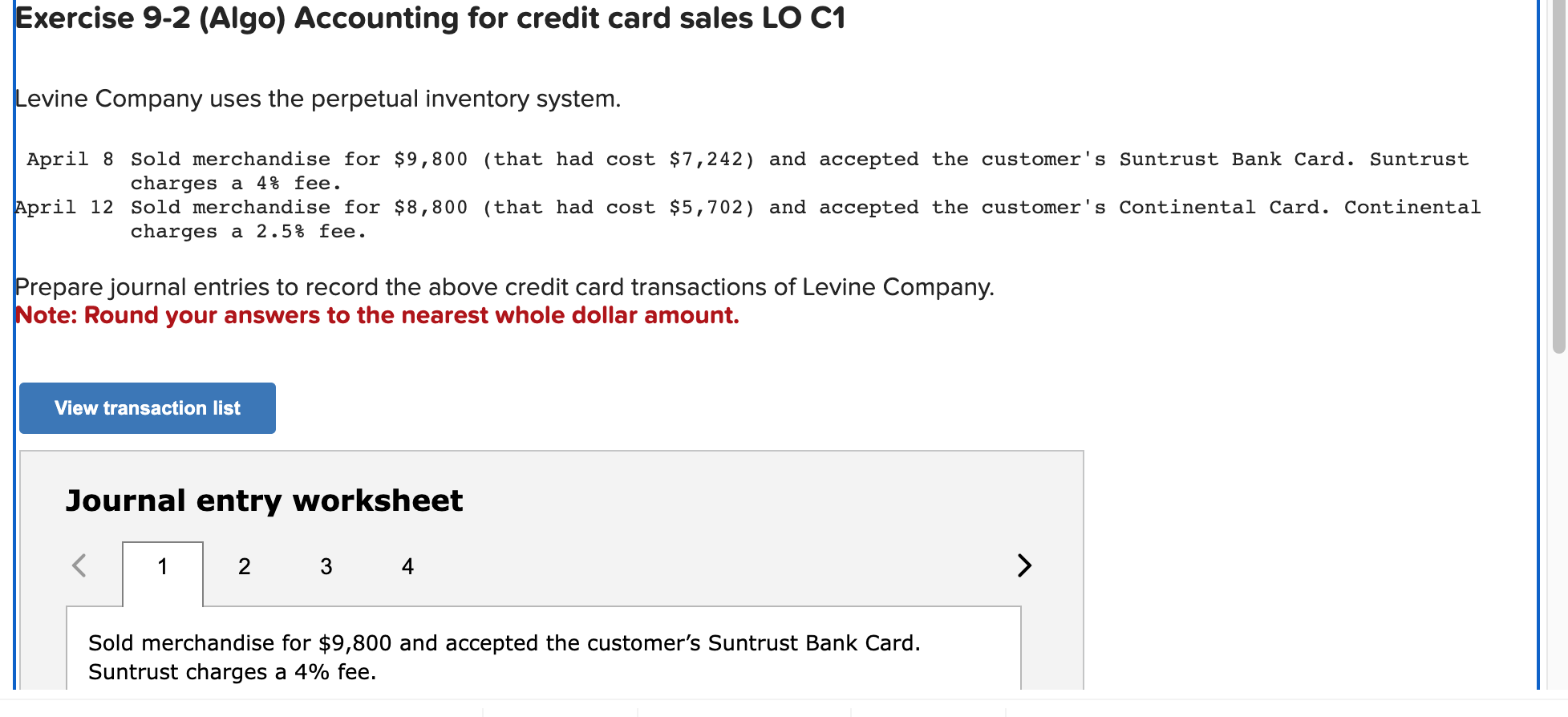 Solved Exercise 9-2 (Algo) Accounting for credit card sales | Chegg.com