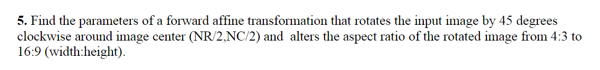 5. Find the parameters of a forward affine | Chegg.com