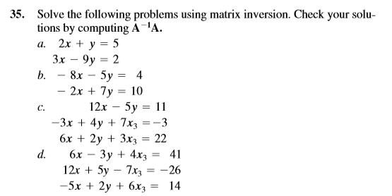 Solved 35. Solve the following problems using matrix | Chegg.com