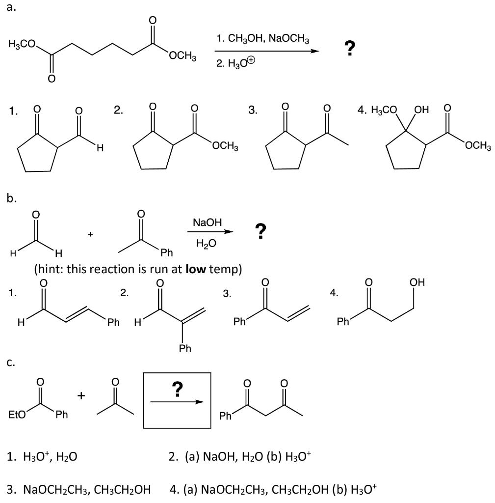 Solved a. H3CO. 1. CH3OH, NaOCH 2. HO® ? OCH3 1. 2. 3. 4. | Chegg.com