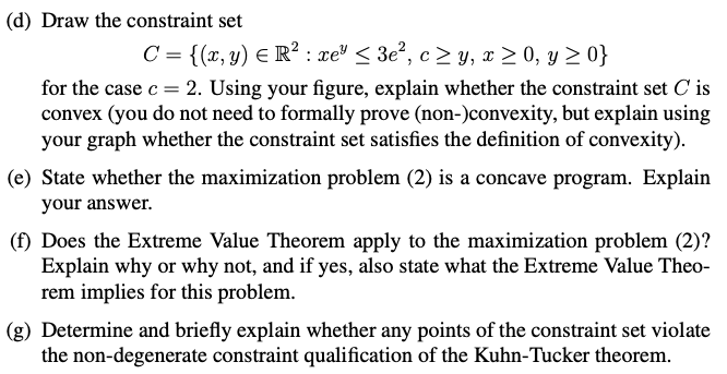 (d) Draw the constraint set | Chegg.com