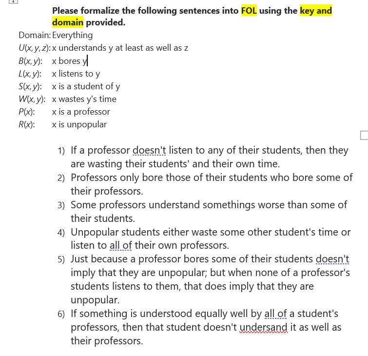 Formal logic this is philosophy formal logic/logic | Chegg.com