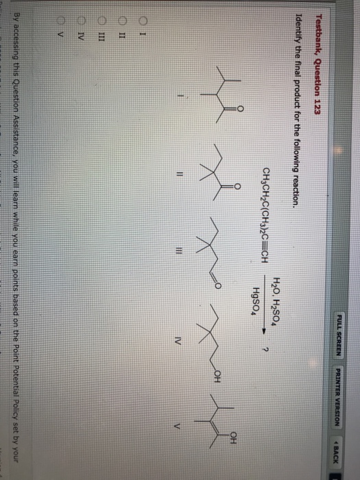 Solved Identify the final product for the following reaction | Chegg.com