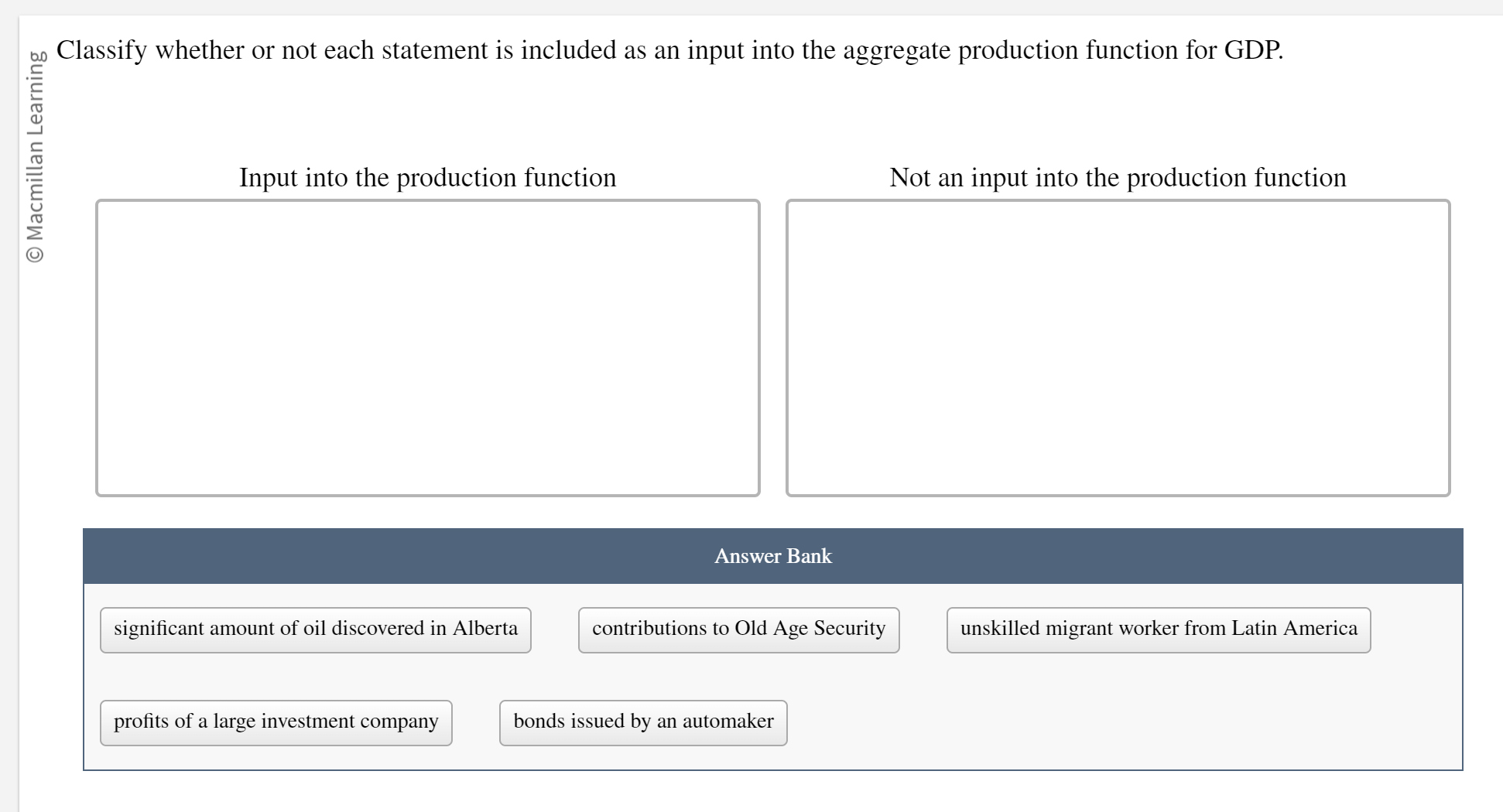 Solved Classify whether or not each statement is included as | Chegg.com