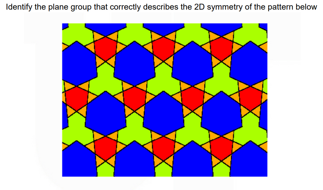Identify the plane group that correctly describes the | Chegg.com