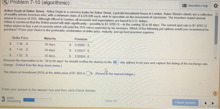 Solved Problem 7-10 (algorithmic) i-Question Help * Arthur | Chegg.com