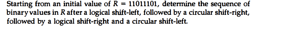 Solved Determine the bit-sequences in R, after a | Chegg.com