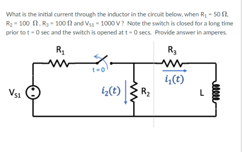 Solved What is the initial current through the inductor in | Chegg.com