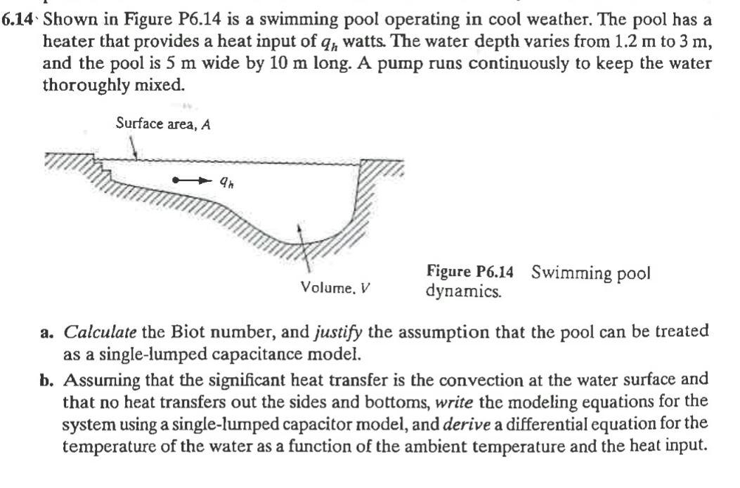 Solved 6.14 Shown in Figure P6.14 is a swimming pool | Chegg.com