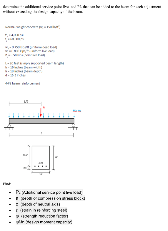 Solved determine the additional service point live load PL | Chegg.com