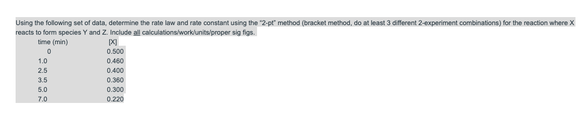 Solved Using the following set of data, determine the rate | Chegg.com