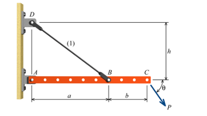 Solved Rigid bar ABC shown in the figure is supported by a | Chegg.com