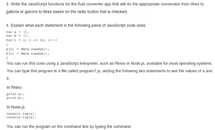 Solved 3. Write the JavaScript functions for the fluid | Chegg.com