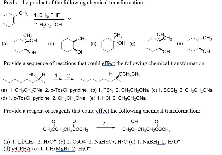 Solved Predict the product of the following chemical | Chegg.com