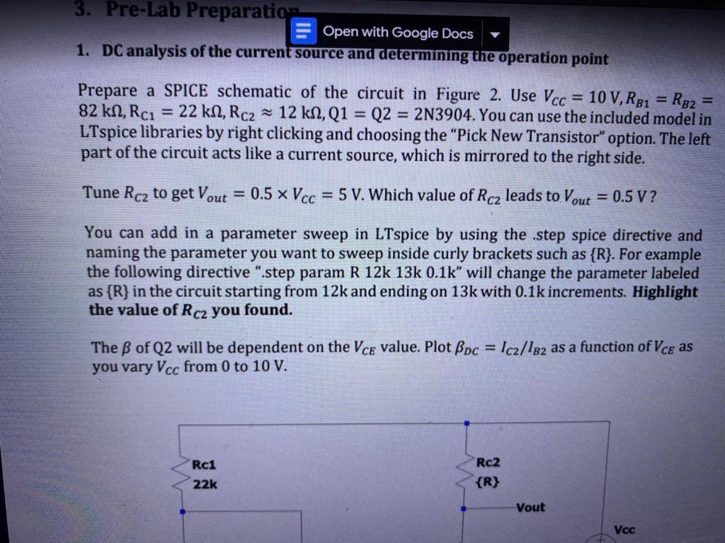 3. Pre-Lab Preparation- Open with Google Docs 1. DC | Chegg.com