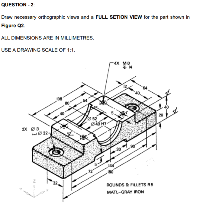 Solved Kindly provide the drawing in AutoCad and Use | Chegg.com