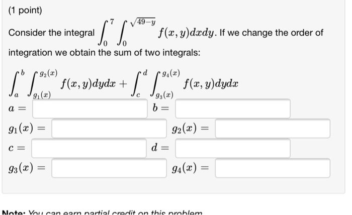 Solved (1 point) Set up a double integral in rectangular | Chegg.com