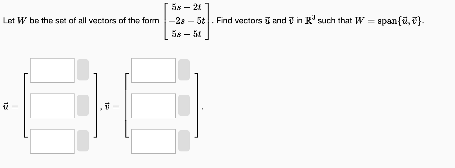 Solved Let W be the set of all vectors of the form | Chegg.com