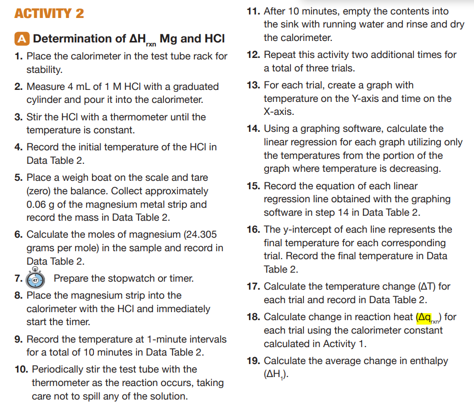 Page 2 of 14 CHEM 115ACTIVITY 2 A Determination of | Chegg.com