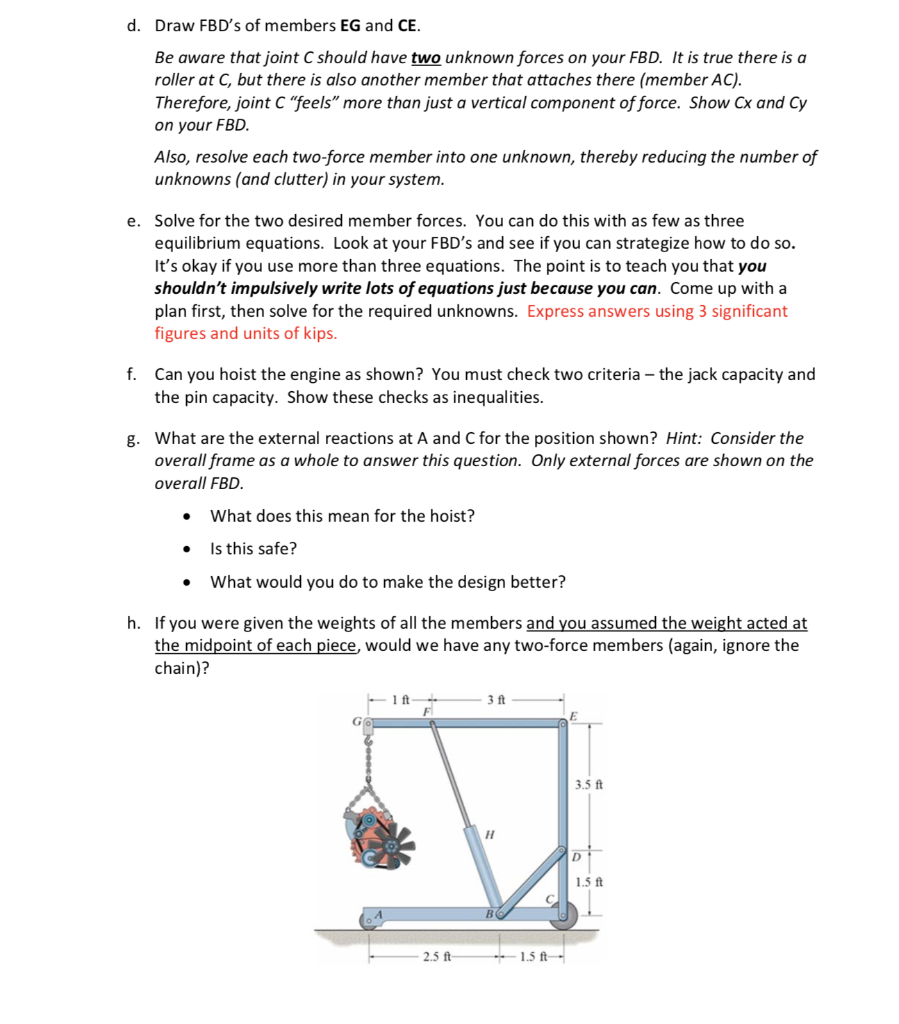 Solved Problem 1: You want to hoist the engine as shown | Chegg.com