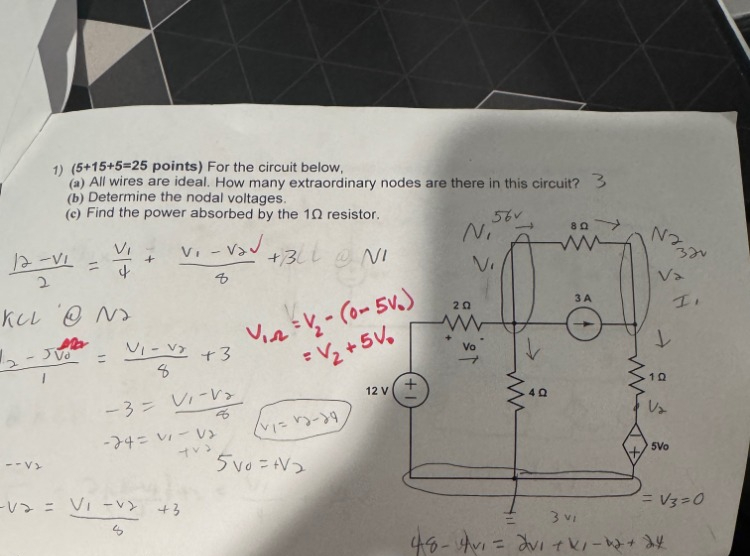 Solved 1) (5+15+5=25 ﻿points) ﻿For the circuit below,(a) | Chegg.com