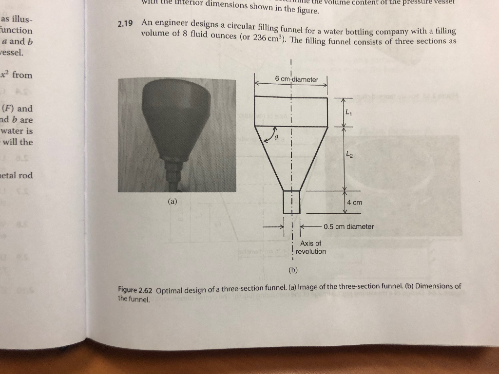 Solved An engineer designs a circular filling funnel for a | Chegg.com