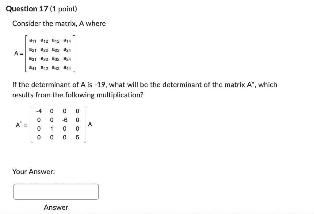 [Solved]: Consider the matrix, ( mathrm{A} ) where [ A
