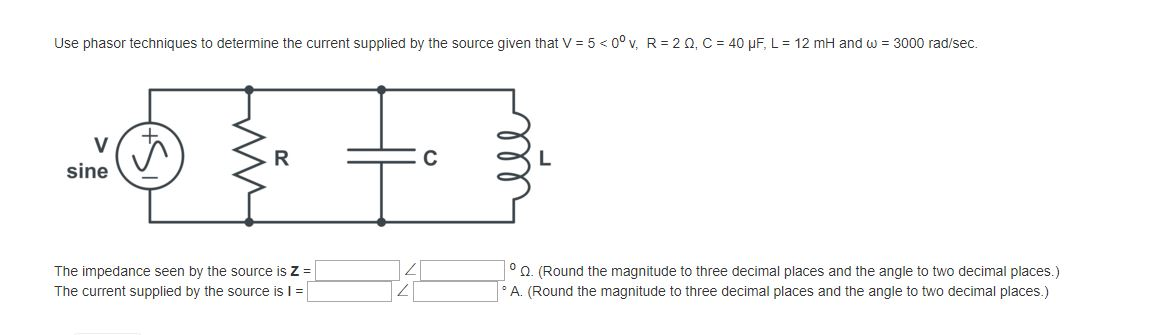 Solved Use phasor techniques to determine the current | Chegg.com