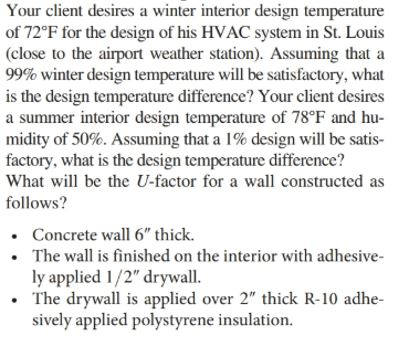 Solved Your client desires a winter interior design | Chegg.com