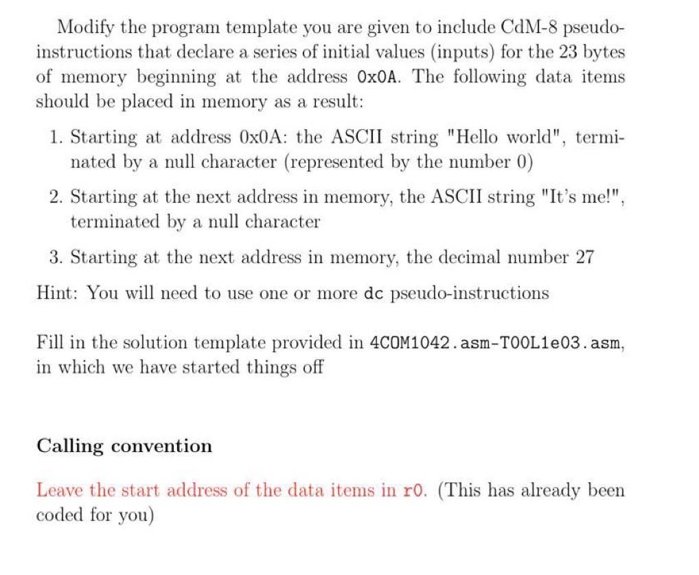 Modify the program template you are given to include | Chegg.com