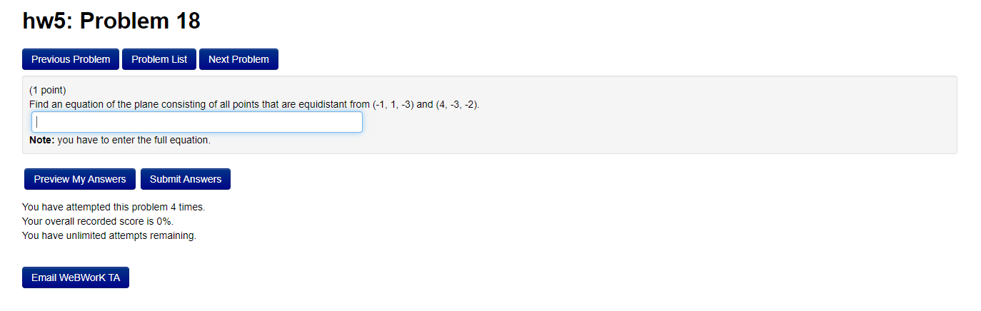 Solved hw5: Problem 18 Previous Problem Problem List Next | Chegg.com
