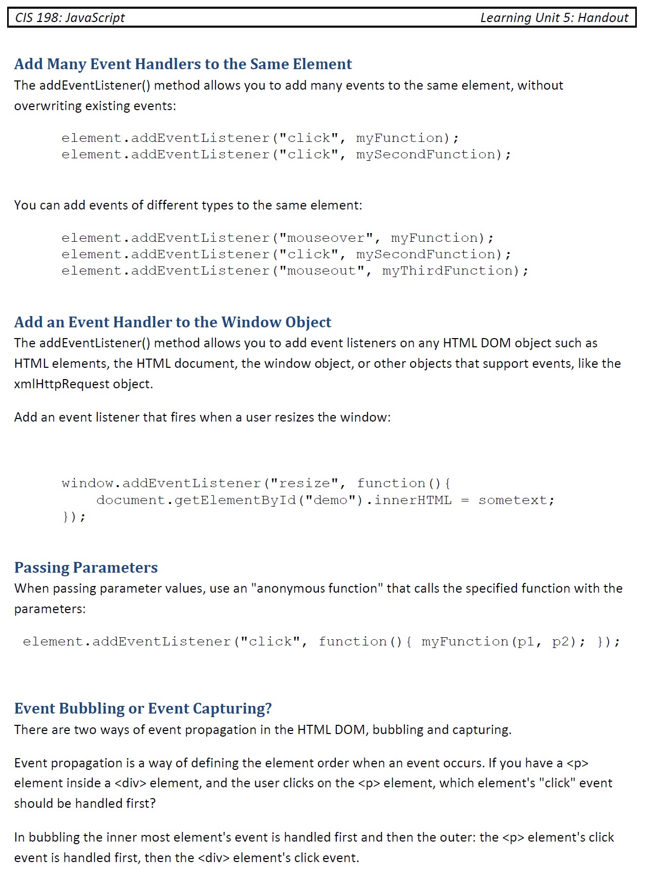 Unit 5 JavaScript - Dom Event and Dom Elements - Just | Chegg.com